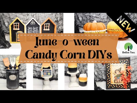 5 *Must See* Dollar Tree Candy Corn Theme June-O-Ween Halloween DIYs + Bonus Hack Fun Easy ...