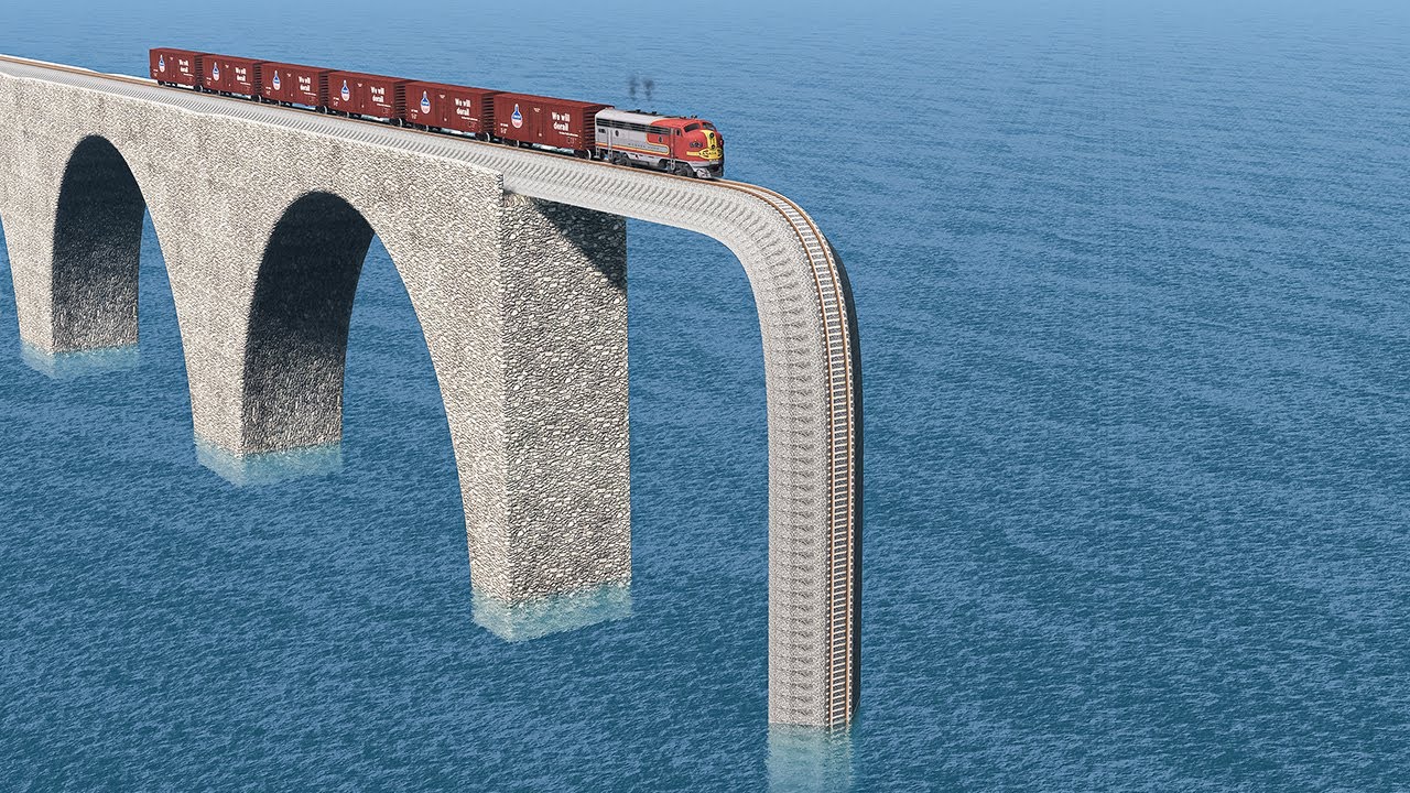 Huge Mistake Steep Rail Tracks Vs Train Crossing Insane Dip path ...