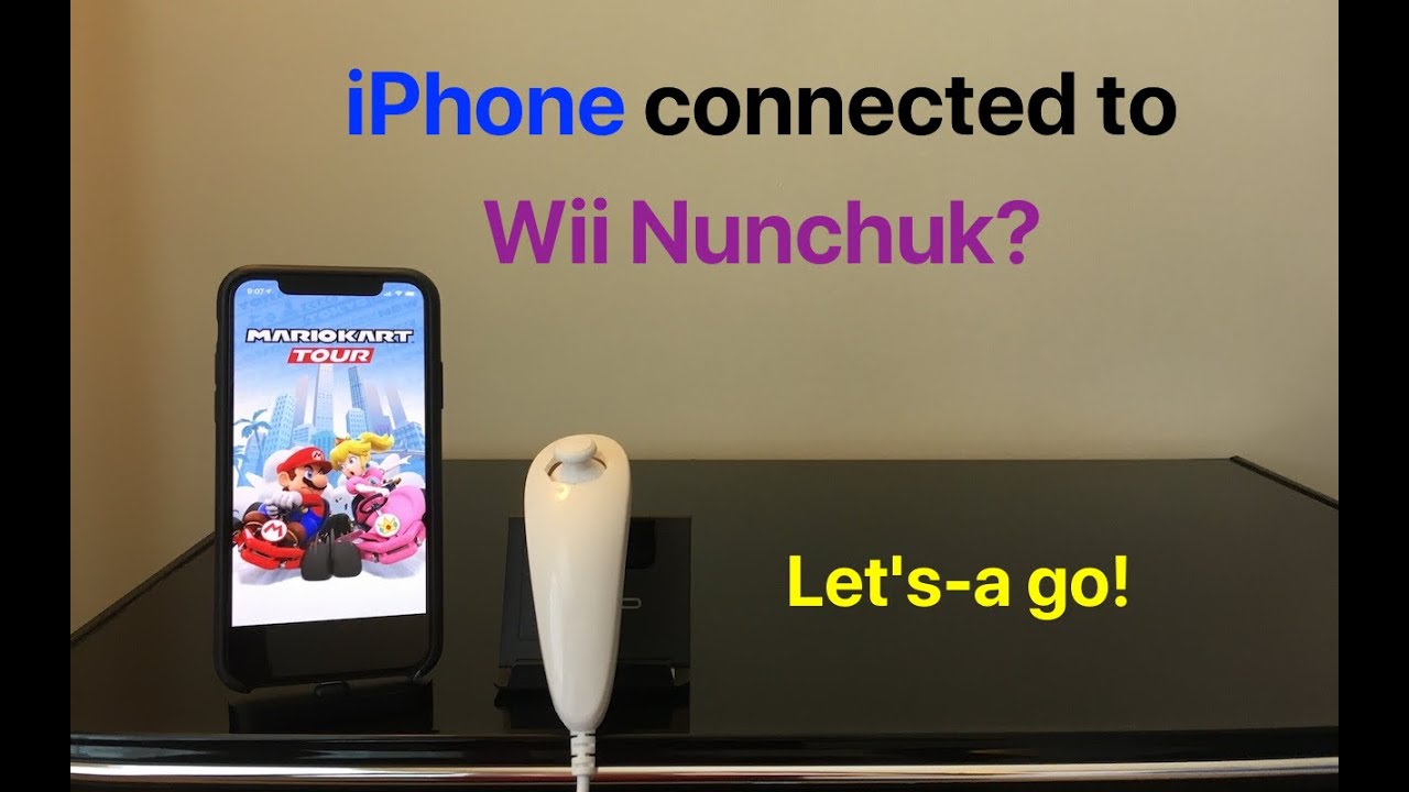 iPhone connected to Wii Nunchuk? Let's-a go! - YouTube