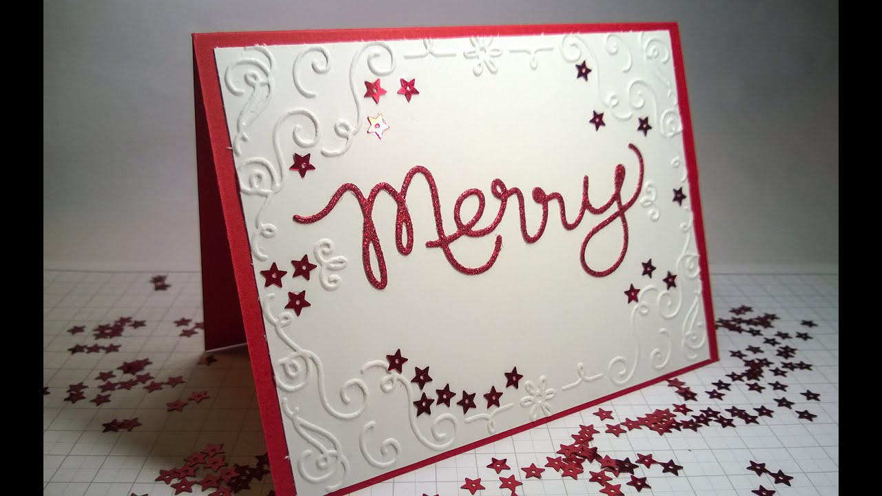 CAS Christmas Card 2014 #2 - Clean & Simple Card - Mass Producing - YouTube