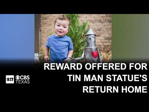 $500 reward being offered for return of Tin Man statue