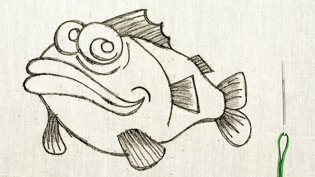 amazing fish embroidery design with a very beautiful monster fish ...