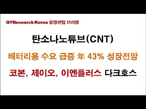 탄소나노튜브(CNT) 글로벌 시장 및 국내 유망기업 동향 - 글로벌 1위 옥시알, LG화학, 금호석화, 코본, 제이오, 이엔 ...