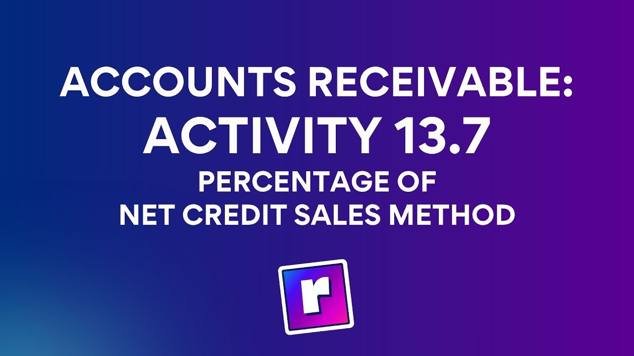 Accounts Receivable: Activity 13.7 - Percentage of Net Credit Sales ...