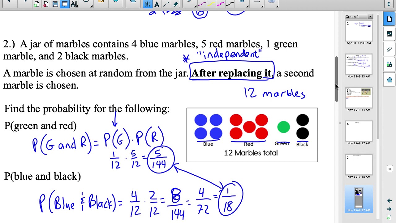 Unit 8, Day 4 Independent and Dependent Prob - YouTube
