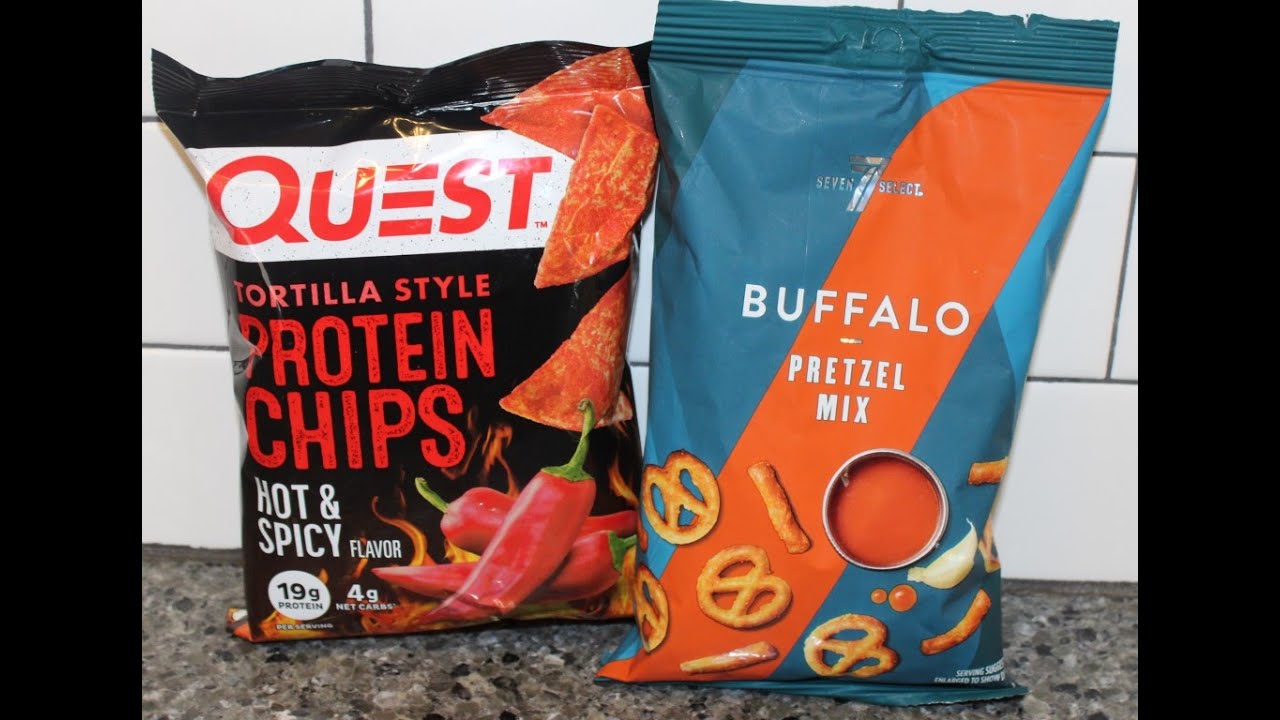 Quest Hot & Spicy Tortilla Style Protein Chips and 7-Eleven Seven ...