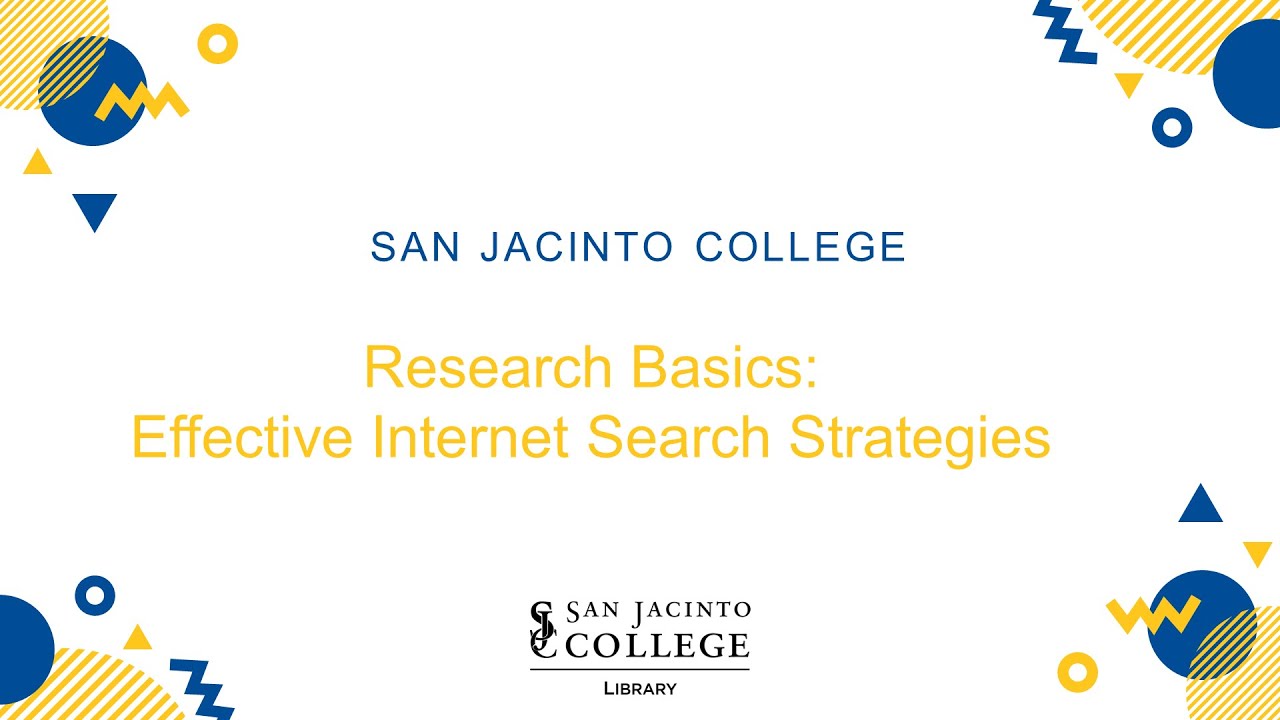 Research Basics: Effective Internet Search Strategies - YouTube