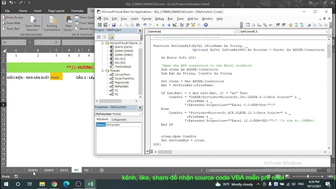 Bài 1 SQL Trong VBA - YouTube