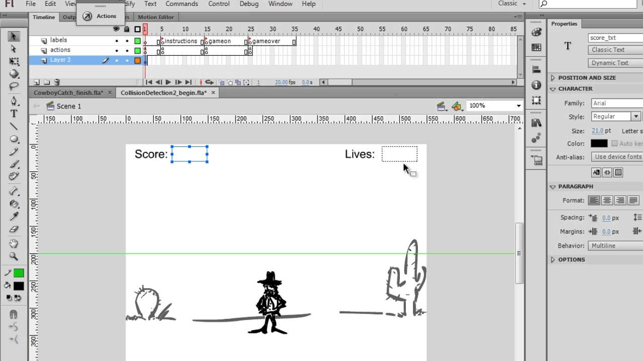 Flash Catching Game 9 - Start and Game Over Screens - YouTube