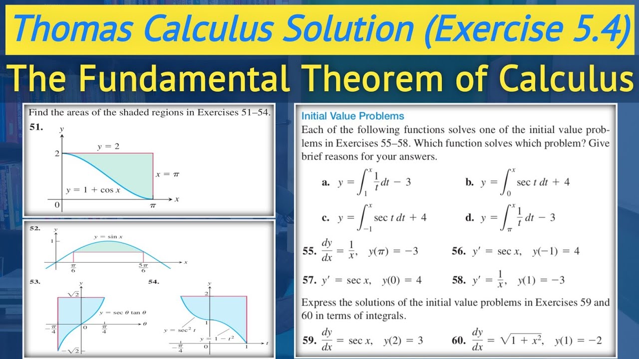 Thomas calculus exercise 5.4 Q51 to Q60 | Fundamental Theorem of Calculus || Lec 29 - YouTube