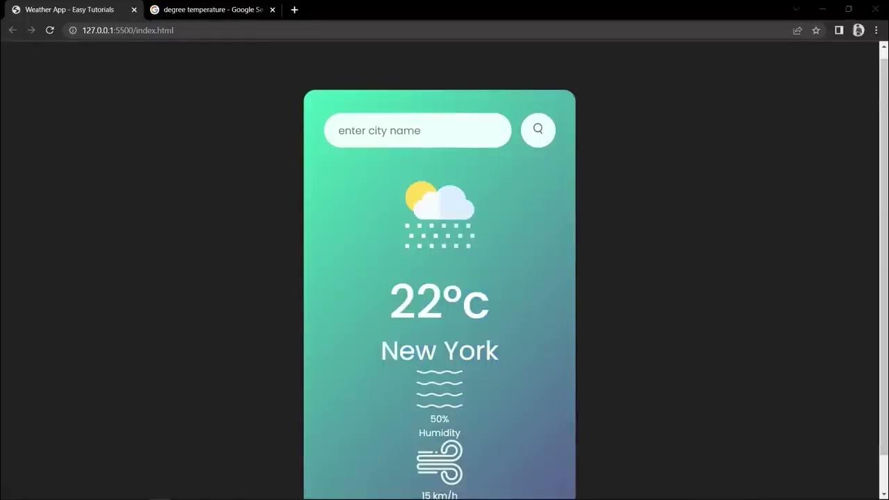 How To Make Weather App Using Javascript Step By Step Explained Youtube