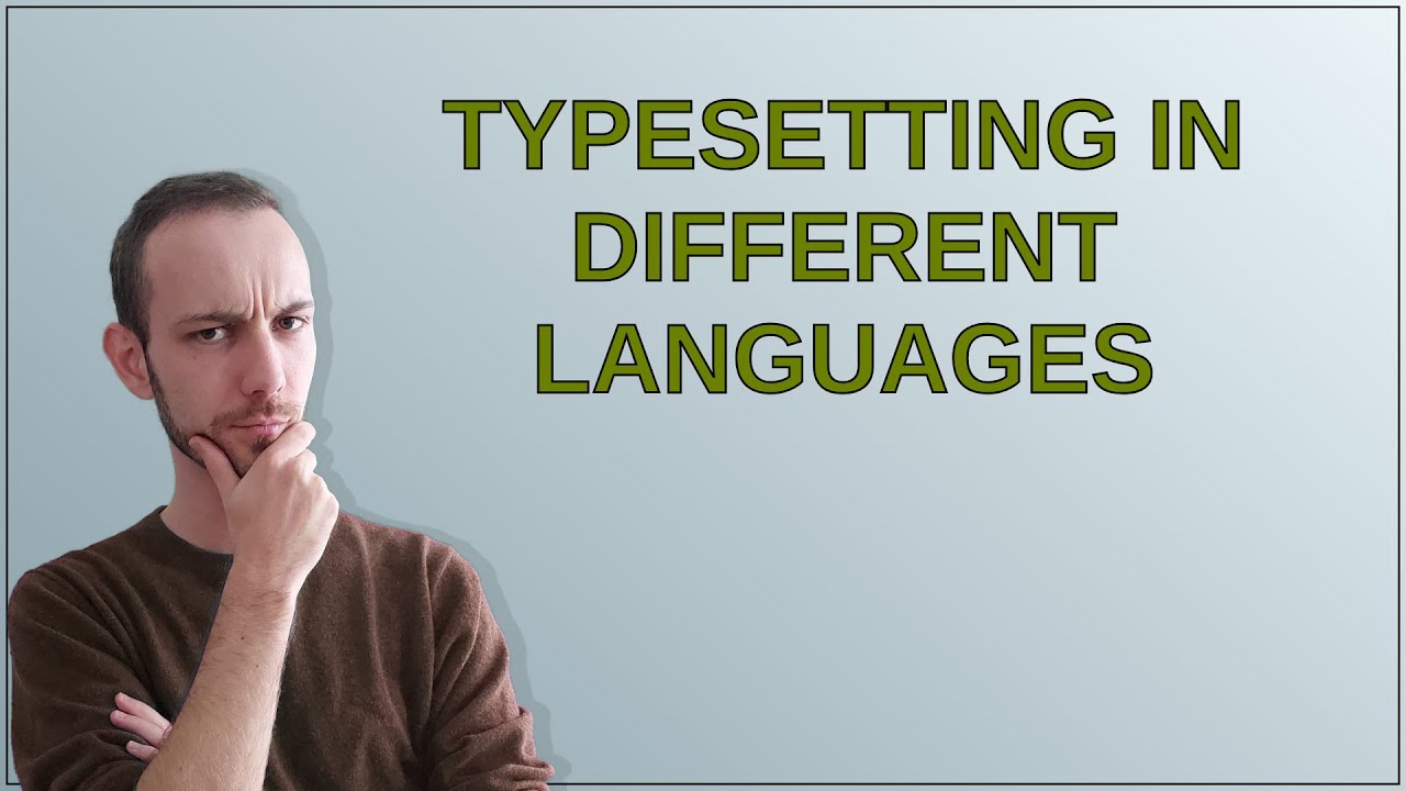 Tex: Typesetting in different languages - YouTube