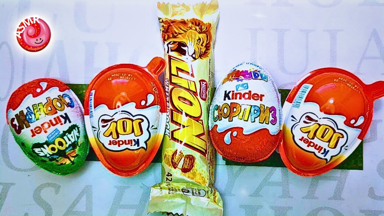 Satisfying Video | New Kinder Joy & Nestle Lion Sweet Candy | ASMR | 56 ...