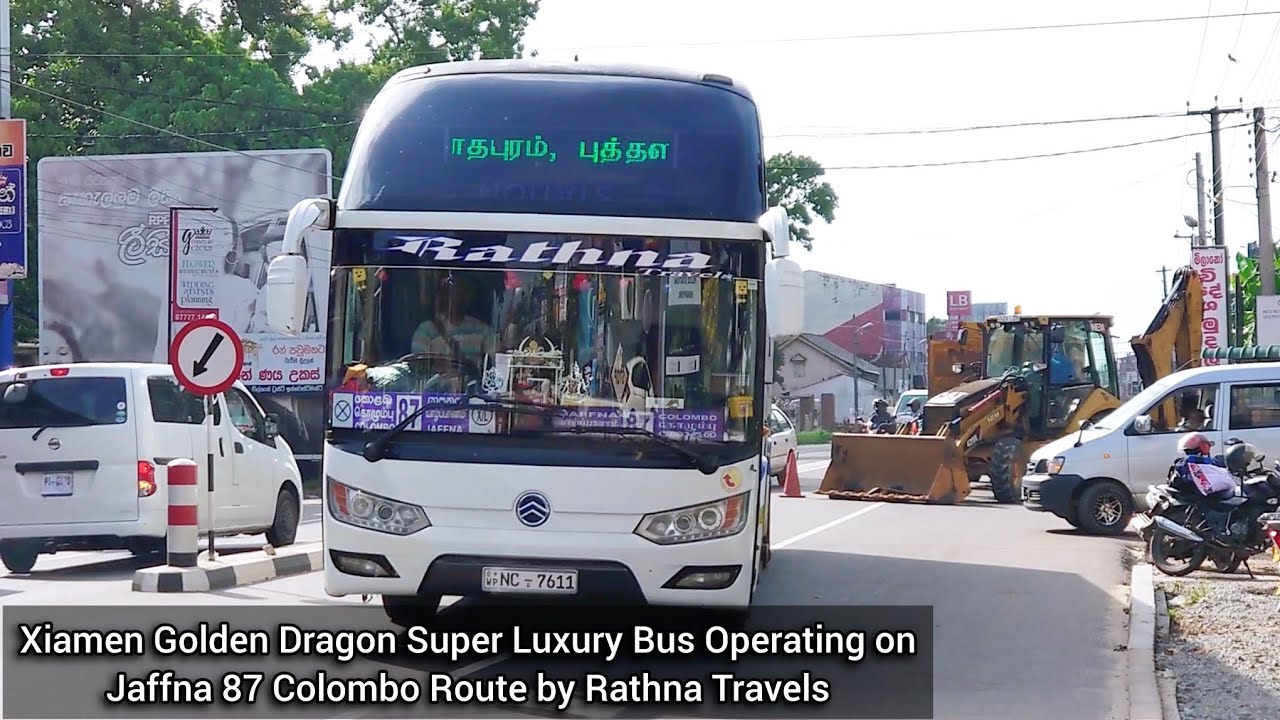 Golden Dragon Super Luxury Bus Operating on Jaffna 87 Colombo Route by ...