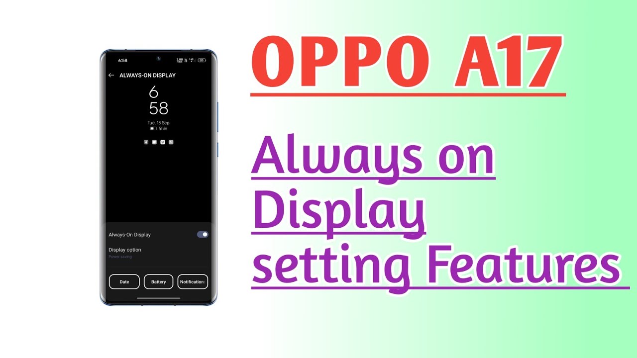 OPPO A17 Always on Display setting features - YouTube