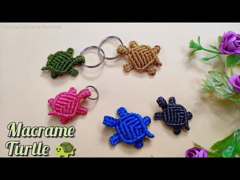 How to make macrame turtle//DIy macrame turtle keychain//macrame ...