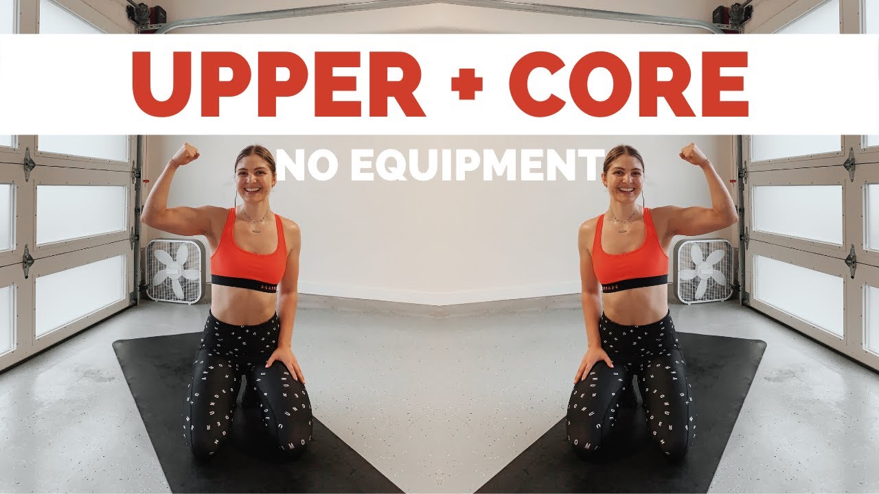 Upper & Core Workout | No Equipment *mini band optional* - YouTube