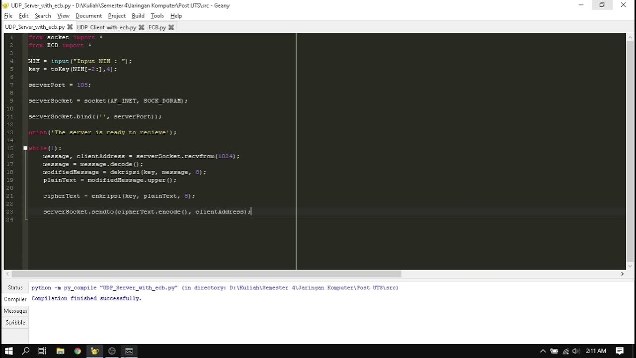Socket Programming - Kriptografi (ECB) - YouTube