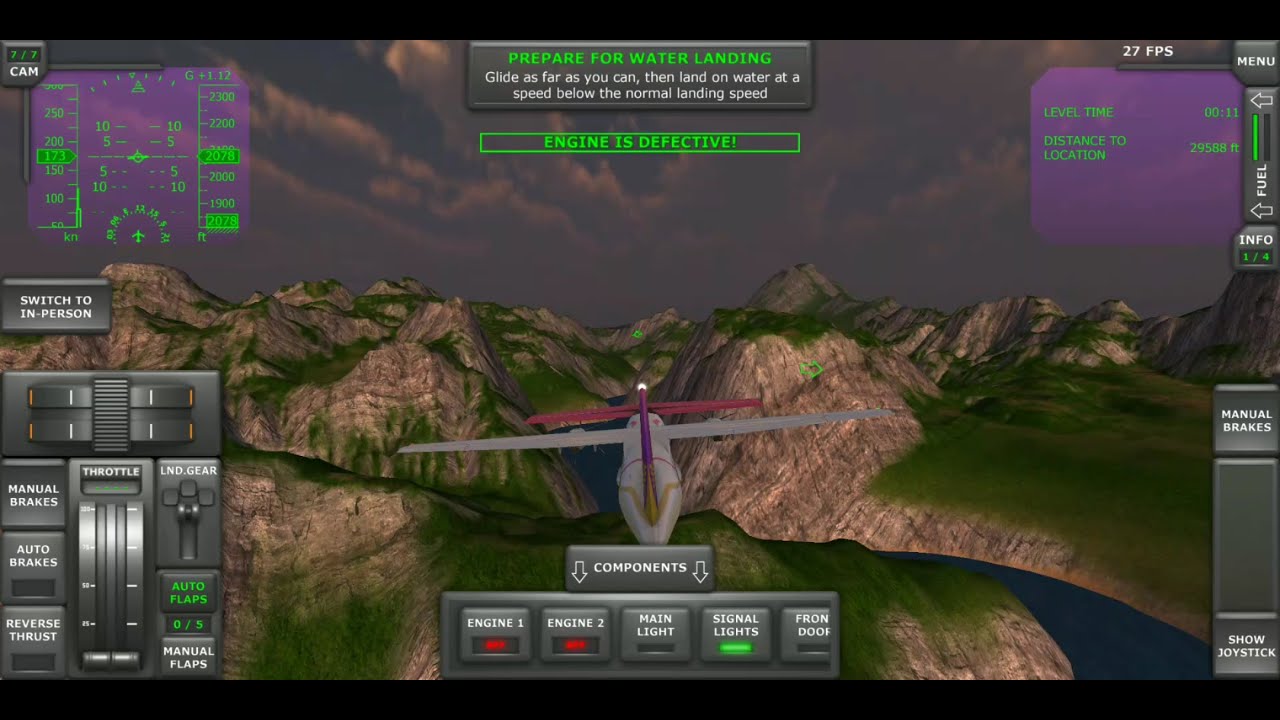 Turboprop Flight Simulator || All Engines Failure || Water Landing ...