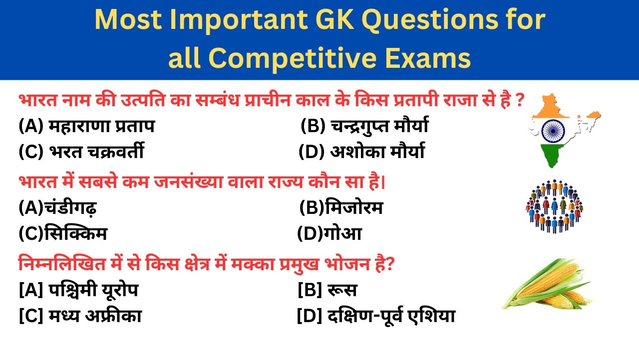 Most Important GK Questions for all Competitive Exams | gk quiz | gk ...