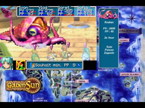 Golden Sun - Boss 7 : Kraken (No Equipment) - YouTube