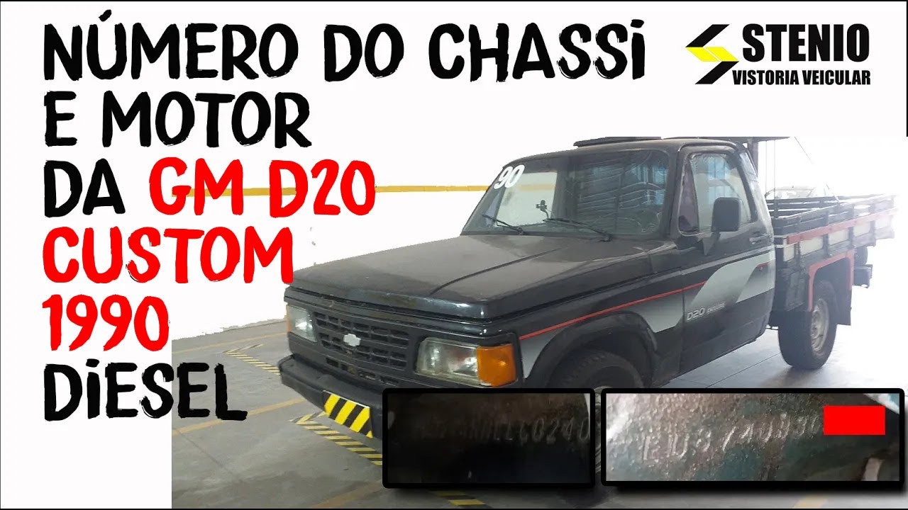 Numeração identificadora do motor e do chassi da GM D20 Custom 1990 à ...