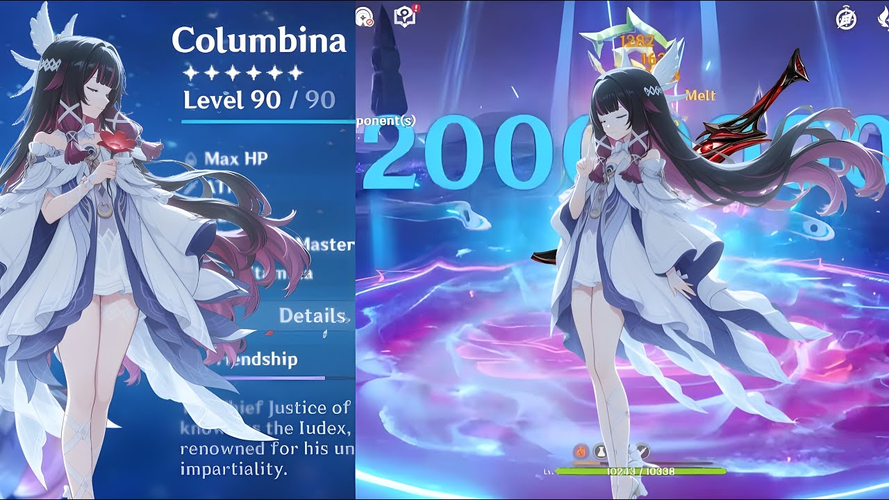 COLUMBINA GAMEPLAY KIT, WEAPON, ELEMENT FINAL UPDATE! | GENSHIN IMPACT ...