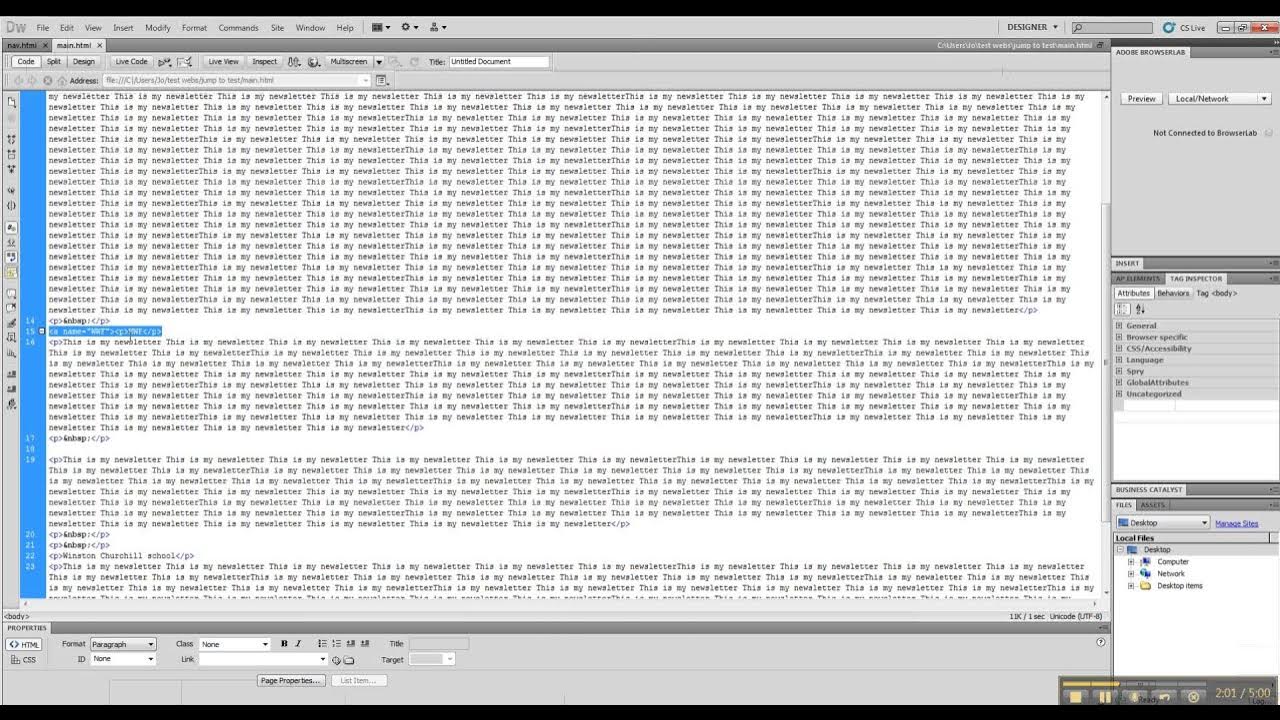 html jump to sections on a page - YouTube