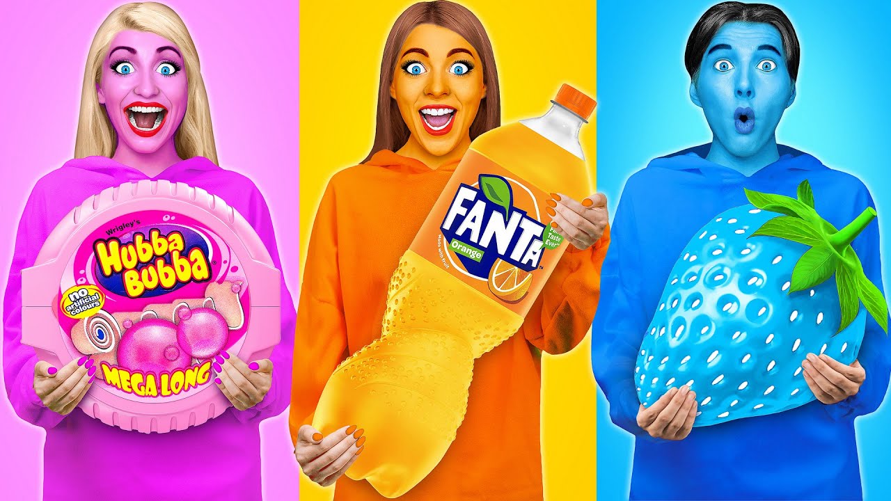 एक ही रंग का भोजन चुनौती #6 Multi Do - YouTube