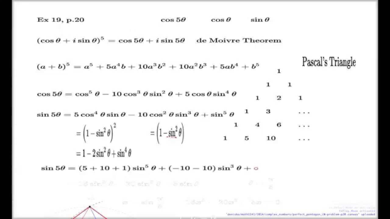 Sine and Cos of multiple angle via powers of sine and cos - YouTube