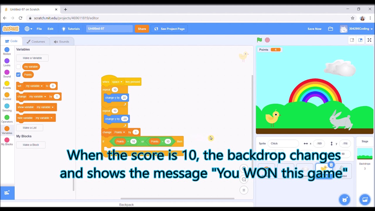 Lesson 5 - Scratch - Jump Game - Part 2 - YouTube