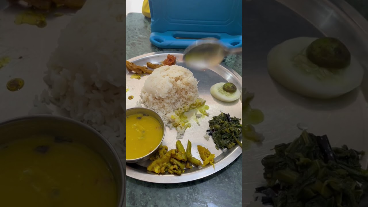 Nepali khana. Daal vaat tarkari. Tarkari ma mula. - YouTube