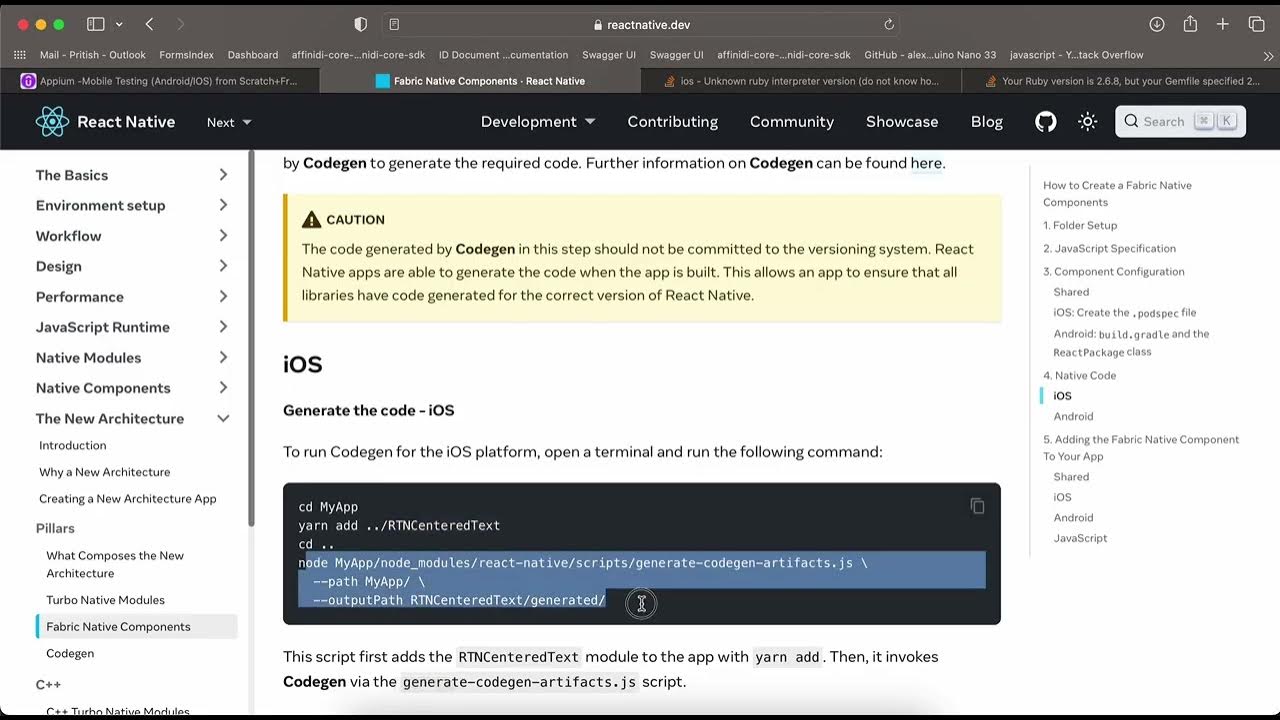 How to create a webview in react native's new architecture using fabric without 3rd party lib ...