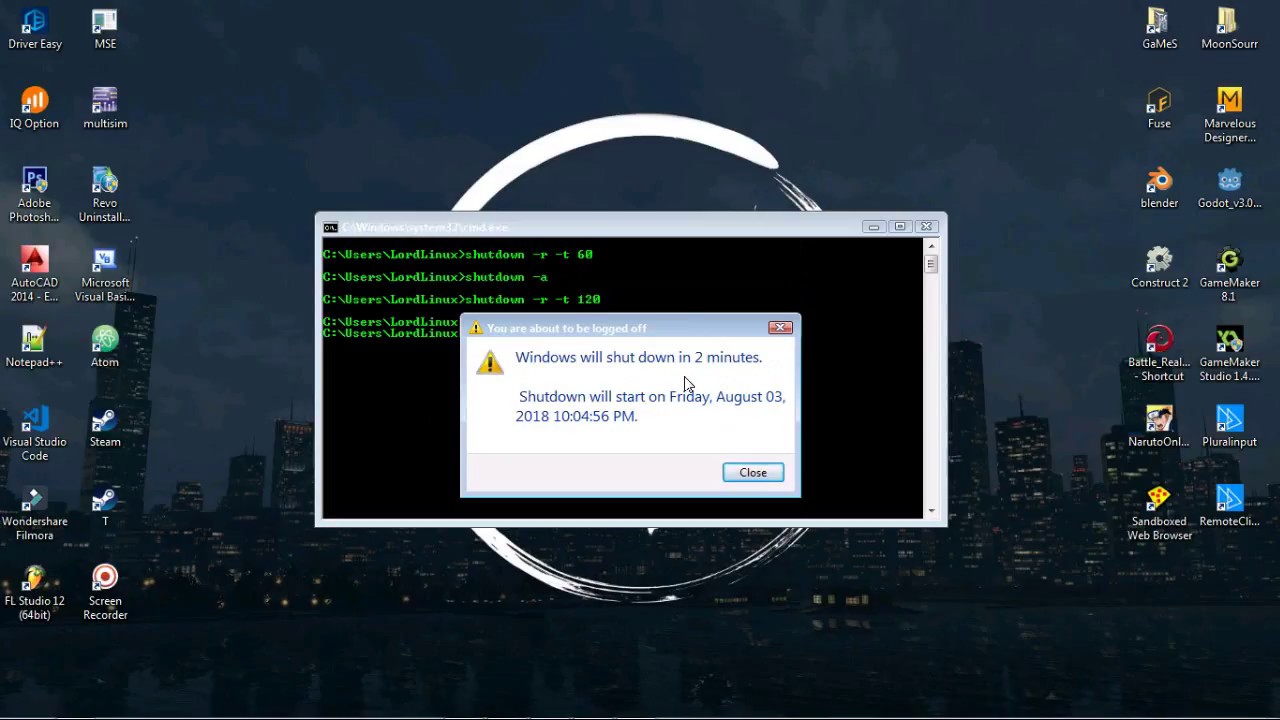 CMD Tutorial - shutdown - YouTube