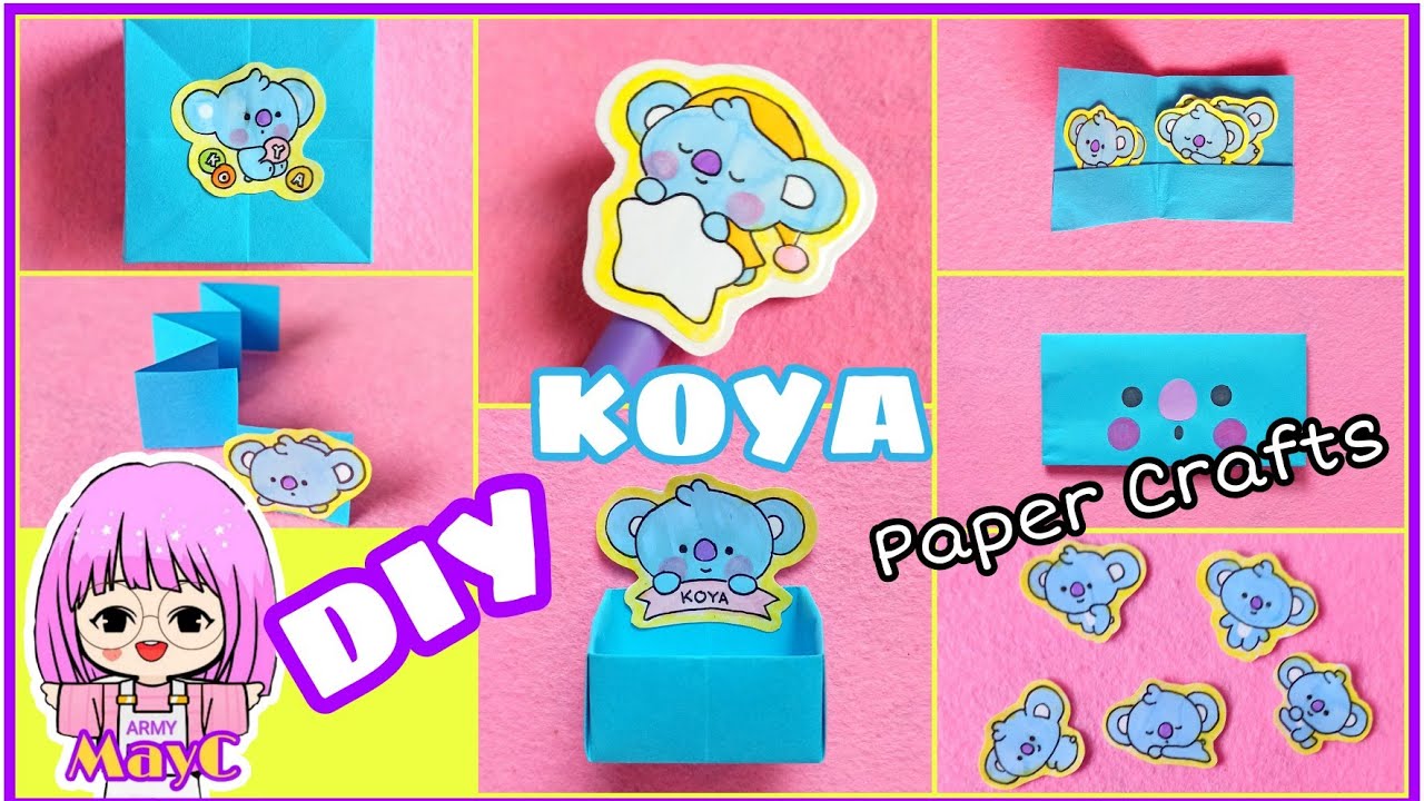 BT21 KOYA DIY STUFF/BT21 KOYA PAPER CRAFTS/Inexpensive DIY/RM Birthday ...