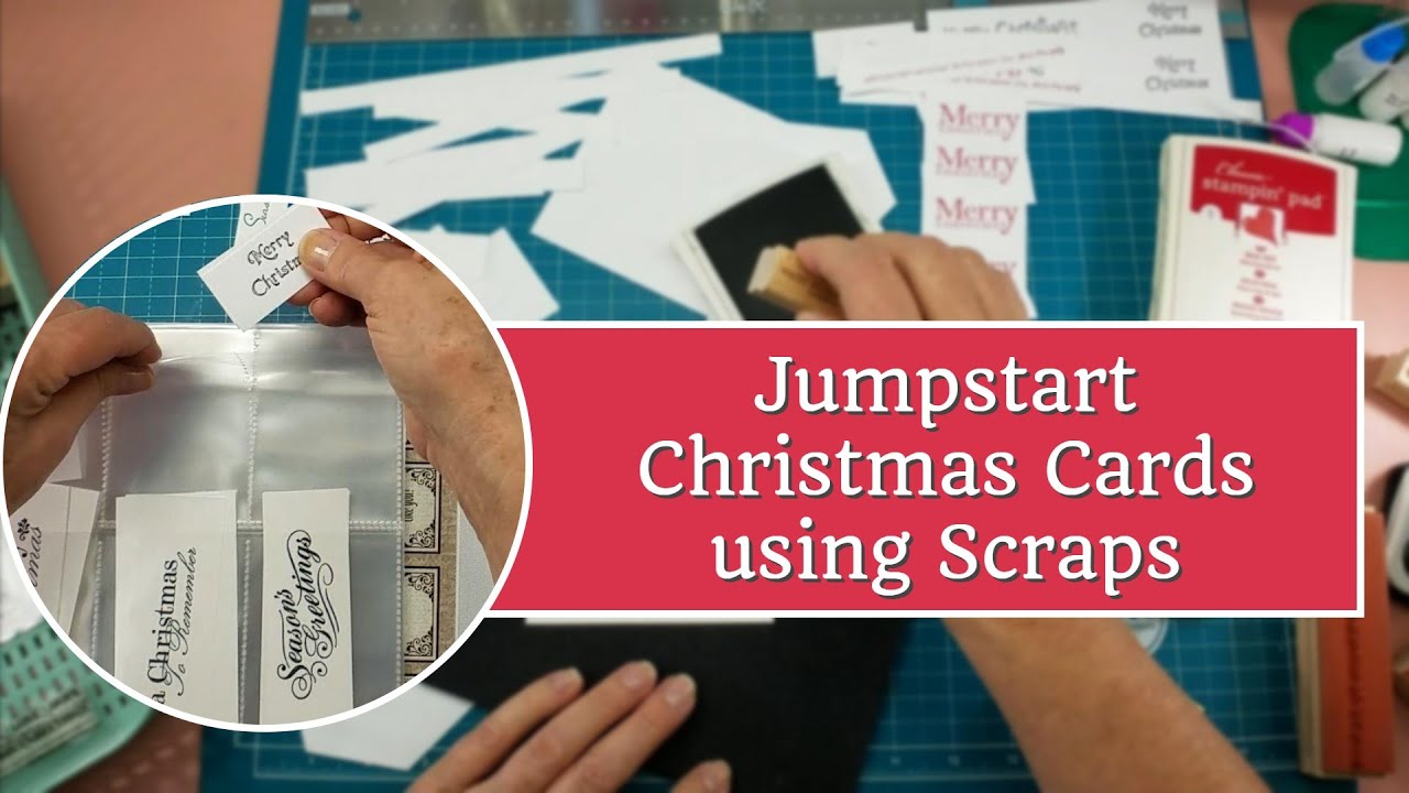 Jumpstart Christmas Cards using Scraps - YouTube