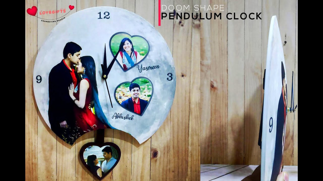 Personalised Moon Pendulum Wall Clock by LoveGifts.in - YouTube