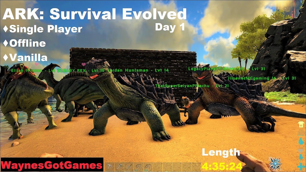 ARK: Survival Evolved | Single Player Vanilla | New Game - YouTube