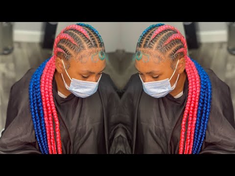 Split Dye Stitch Braids| Dopeaxxpana - YouTube
