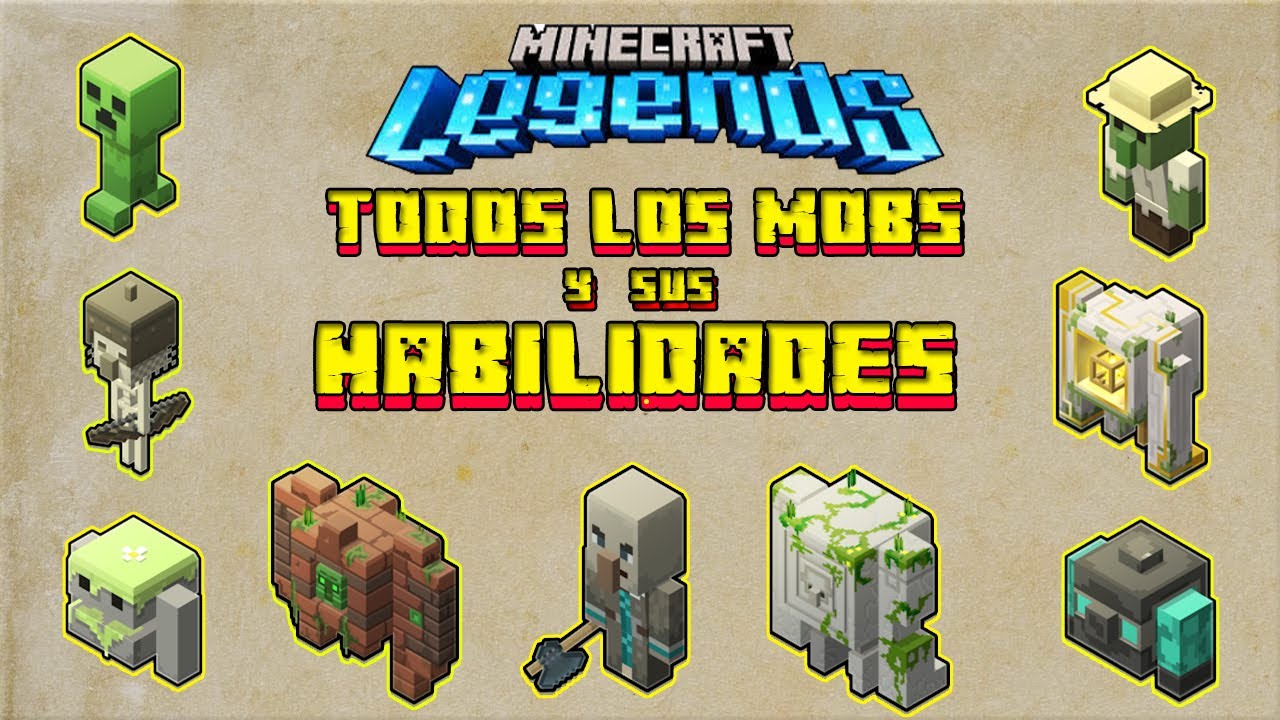 TODOS los Mobs y sus Habilidades en Minecraft Legends | Golems | Unidades | Primeros - YouTube