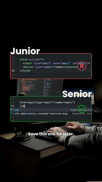 Junior Vs Senior Fronted developer 😂😂#programming #webdevelopment #html #css #coding #html5 # ...