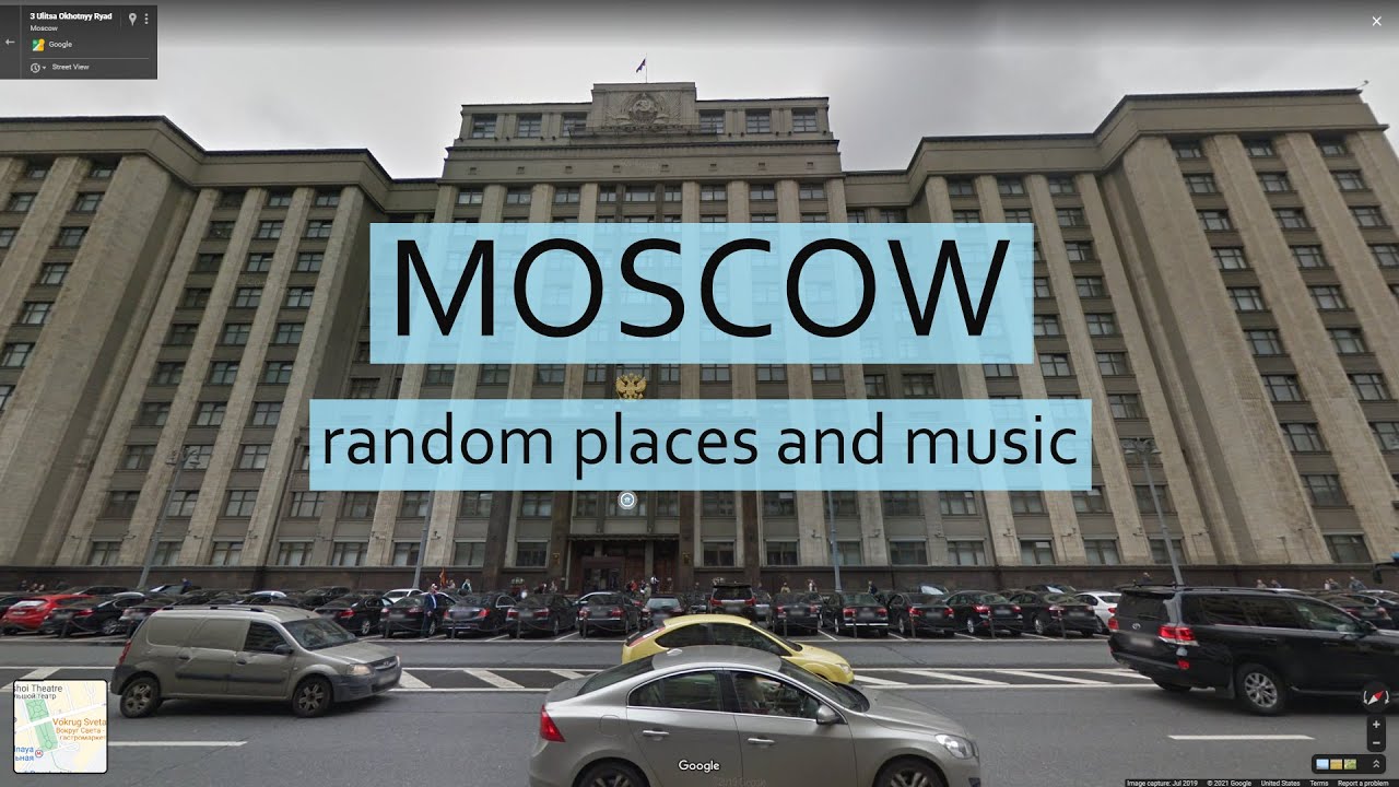 Moscow random places - 1 hour virtual travel - AI walking & relax music ...