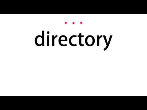 How to pronounce directory - Vocab Today - YouTube