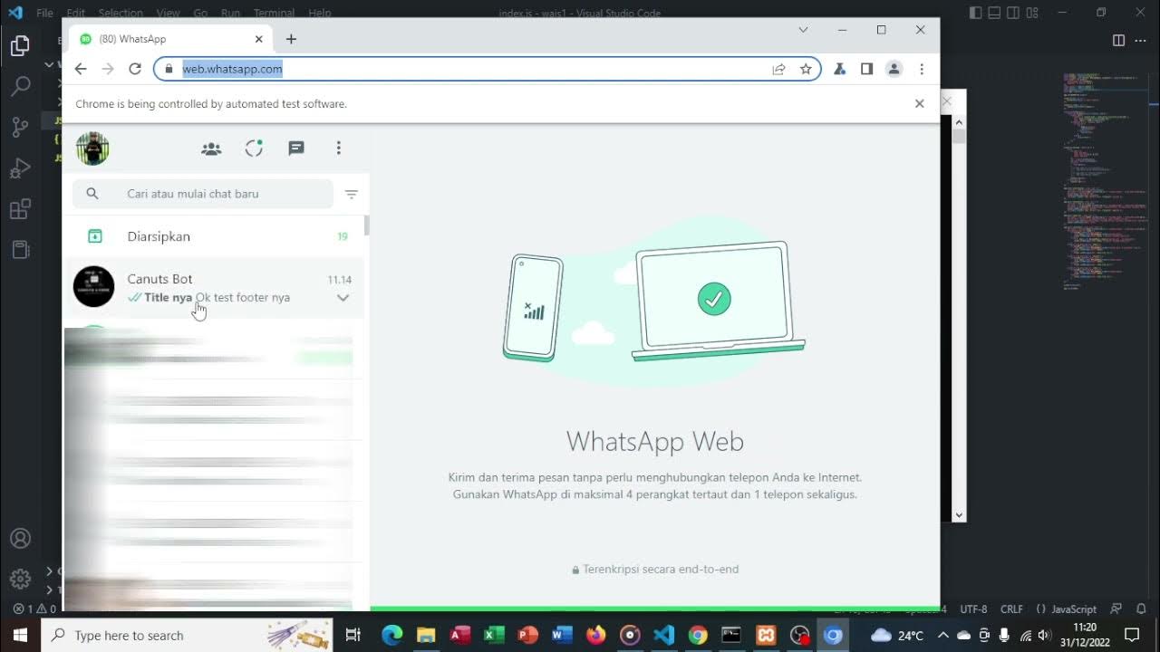 Membuat whatsapp api menggunakan node js - YouTube