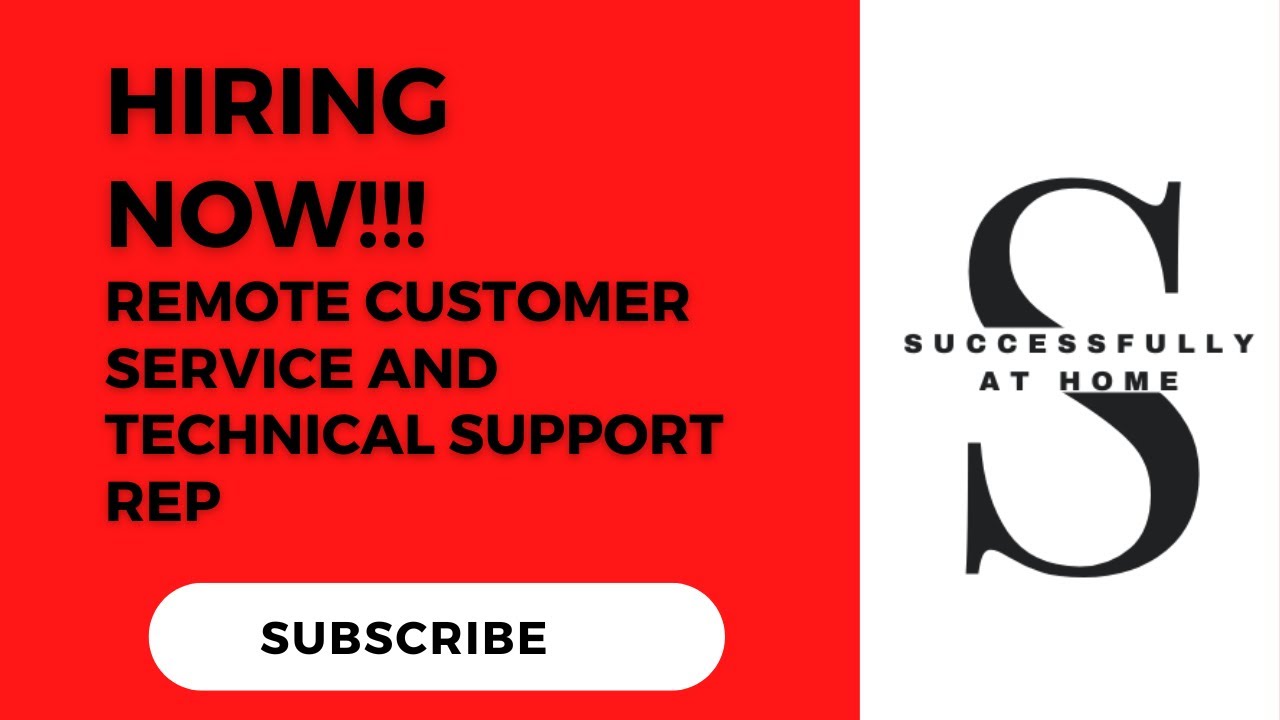Hiring Now! Remote Customer Service and Technical Support Rep - YouTube