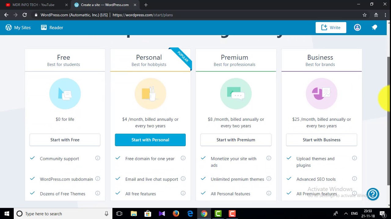 Create Wordpress Website And Upgrade Account - YouTube
