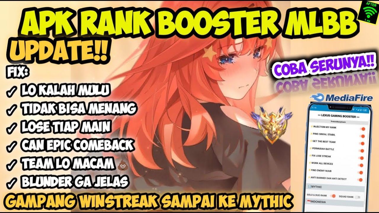 UPDATE APK RANK BOOSTER MOBILE LEGENDS TERBARU 2024 WORK 99% ANTI ...