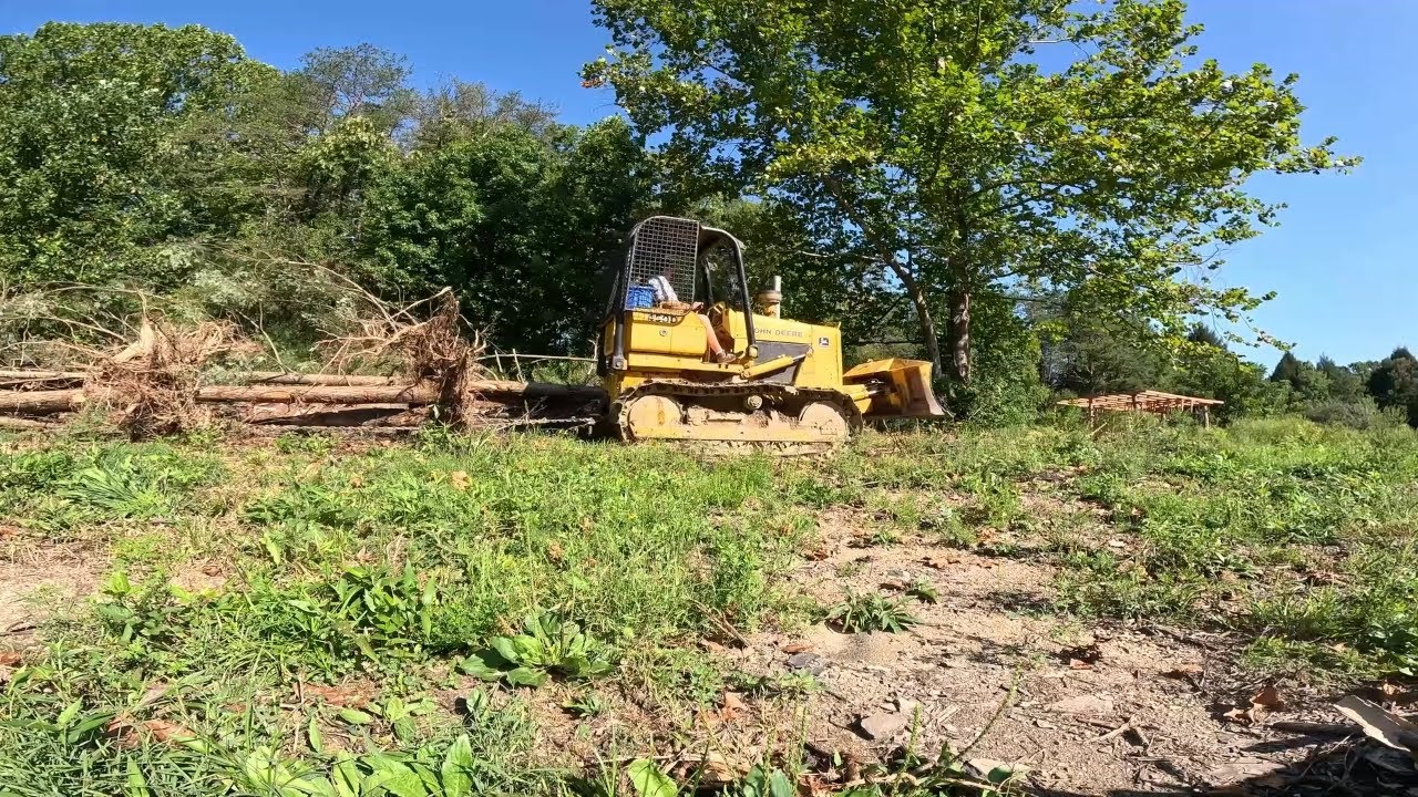 Pulling logs with a HOT dozer. - YouTube