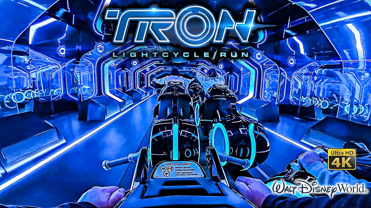 TRON Lightcycle Run Roller Coaster at Night 4K POV with Queue Walt ...