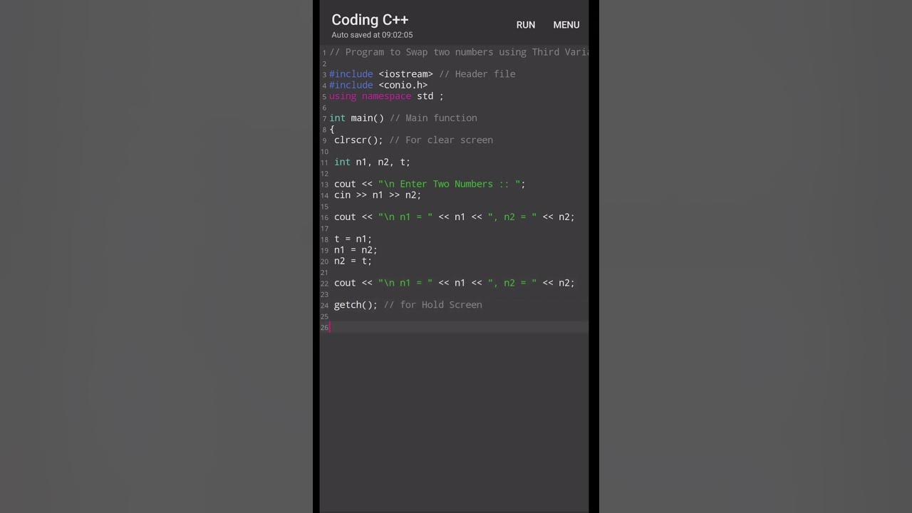 Swaping Two Variables Using Third Variable In C Shorts Mrjaistech Youtube